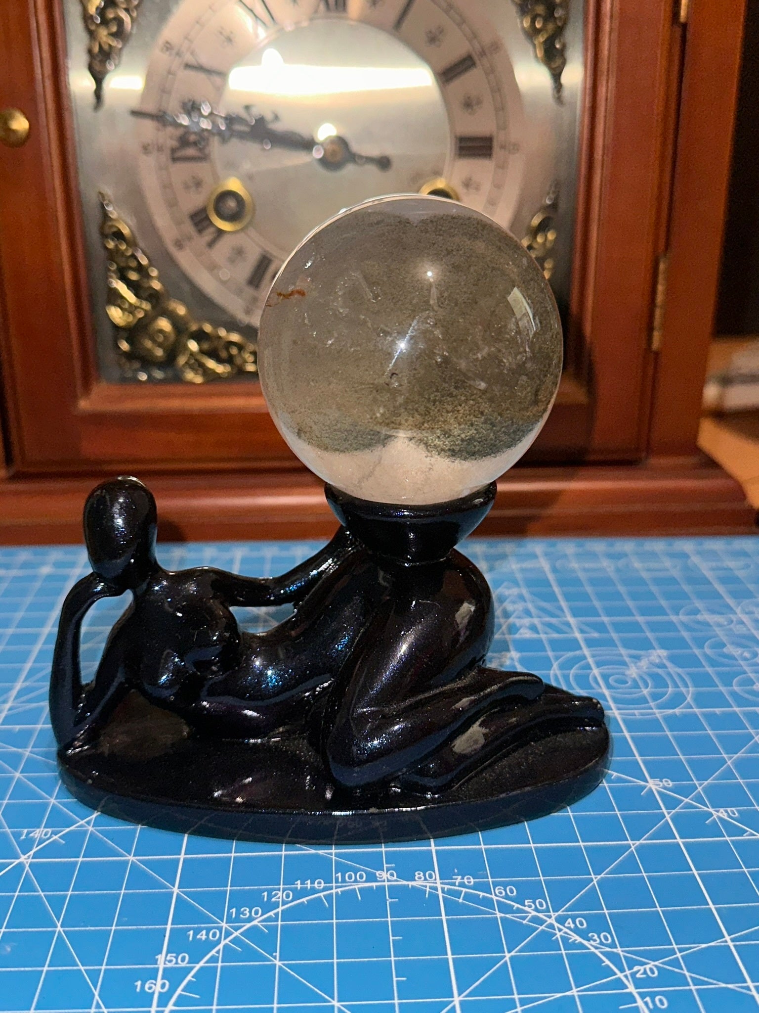 Ghost Quartz 5cm Sphere With Resting woman Stand | Amanda Bourke ...